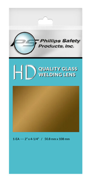 Gold Welding Lens | Small 2 x 4.25 | Philllips Safety