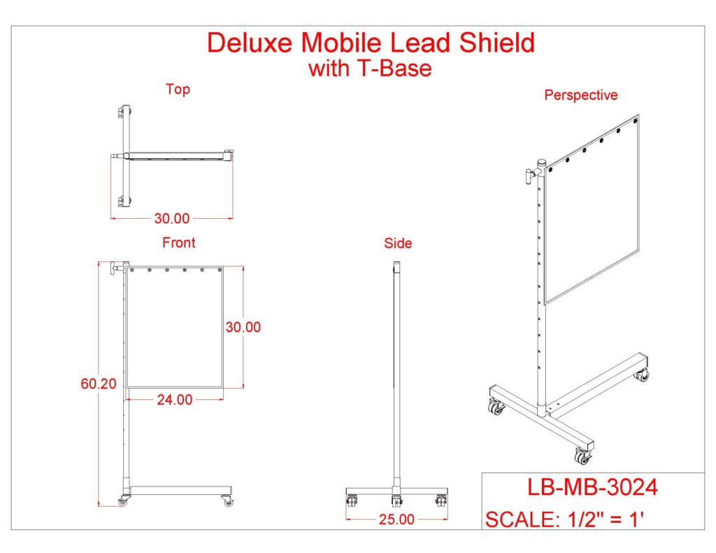 Deluxe Mobile Lead Shield with T-Base - Phillips Safety