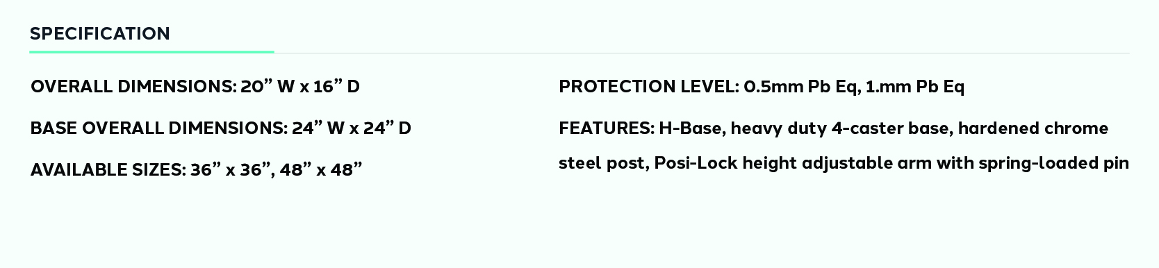 Max Mobile Lead Shield with H-Base