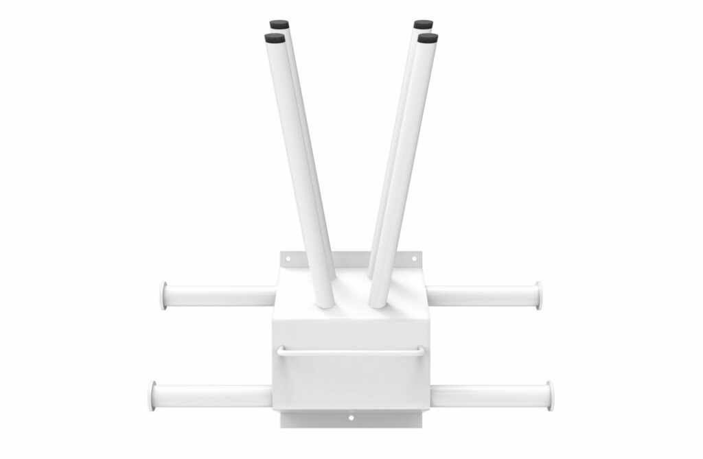 Wall Mounted Steel Multi Apron and Glove Rack, with Two Bars and Four ...