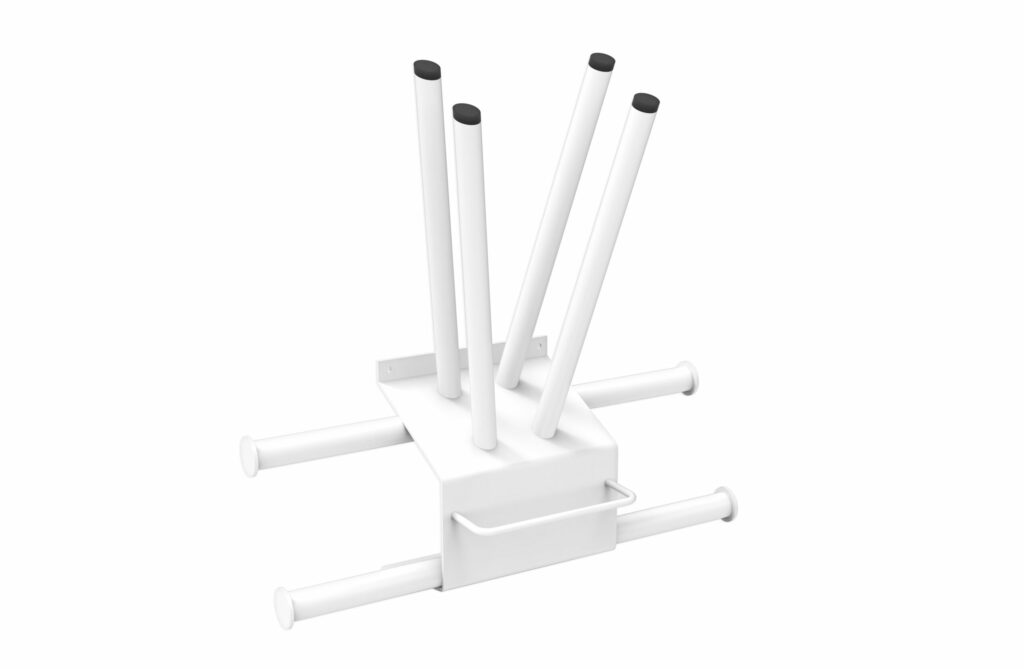 Wall Mounted Steel Multi Apron and Glove Rack, with Two Bars and Four ...
