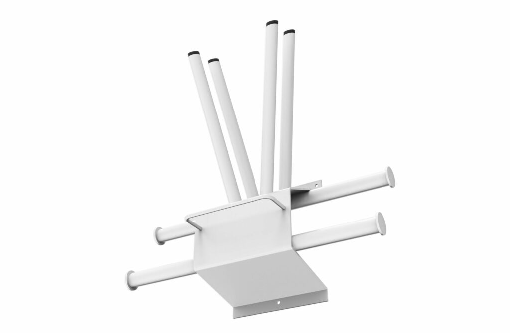 Wall Mounted Steel Multi Apron and Glove Rack, with Two Bars and Four ...