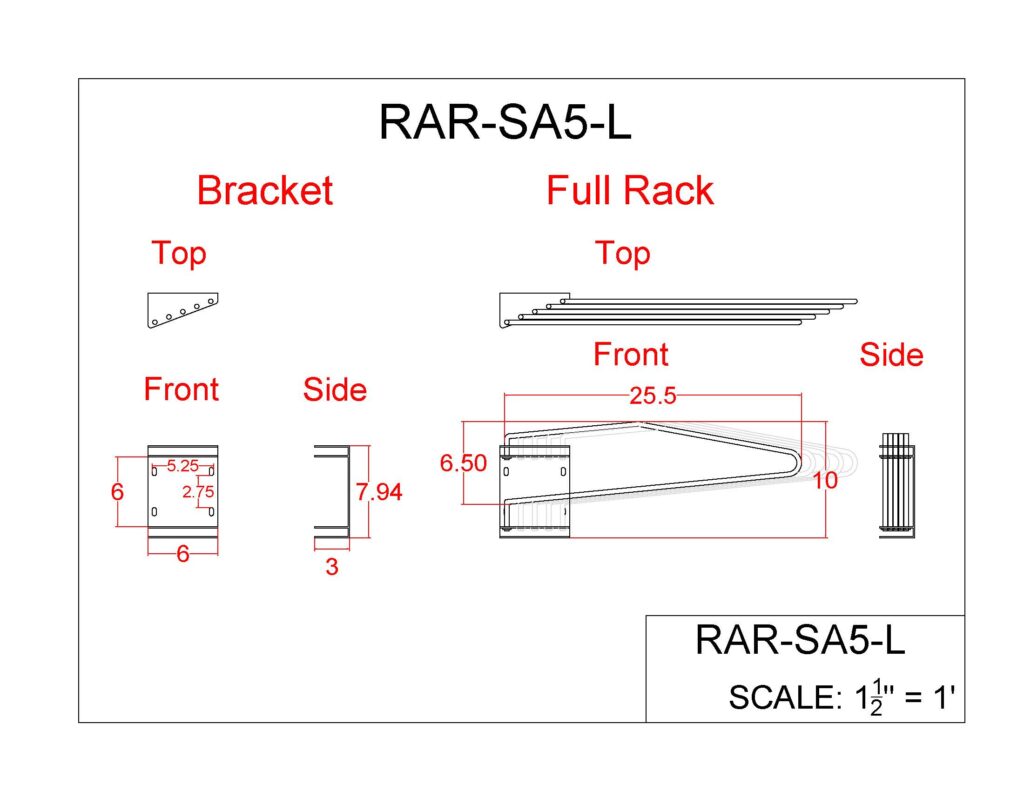 Five-Arm Lead Apron Wall Rack | Phillips Safety