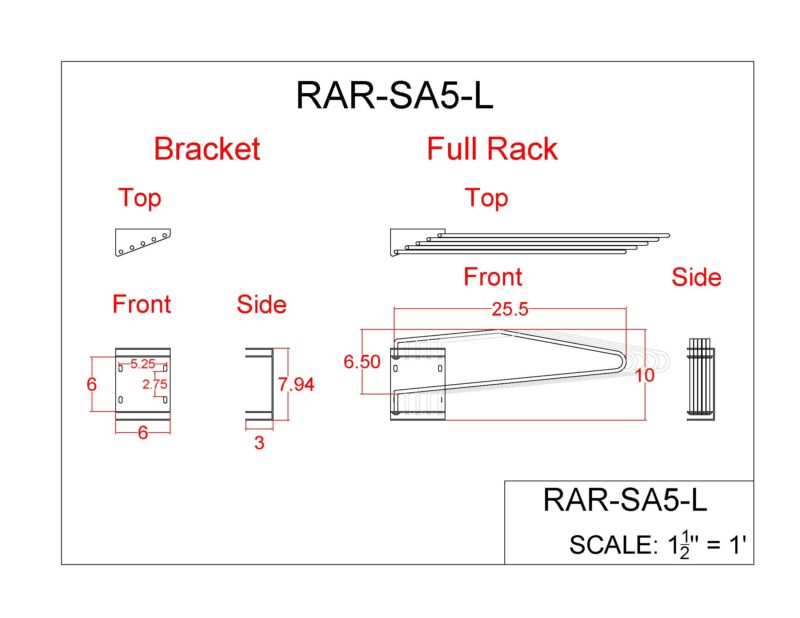 Five-Arm Lead Apron Wall Rack | Phillips Safety