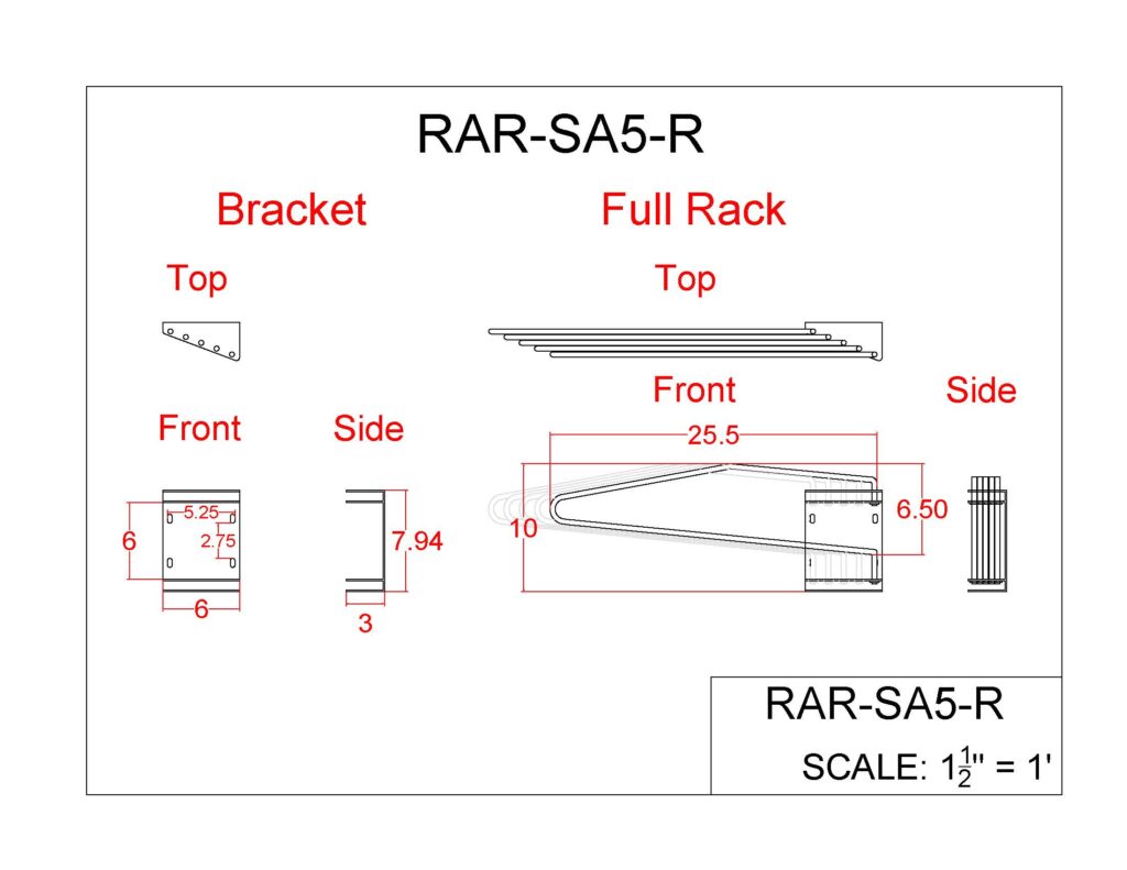 Five-Arm Lead Apron Wall Rack | Phillips Safety