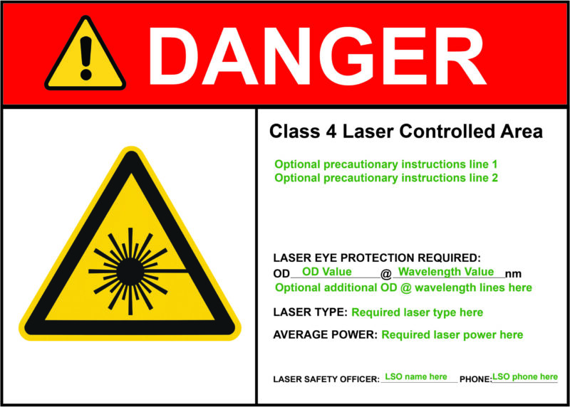 Danger Class 4 Laser Controlled Area Laser Warning Sign | Phillips Safety