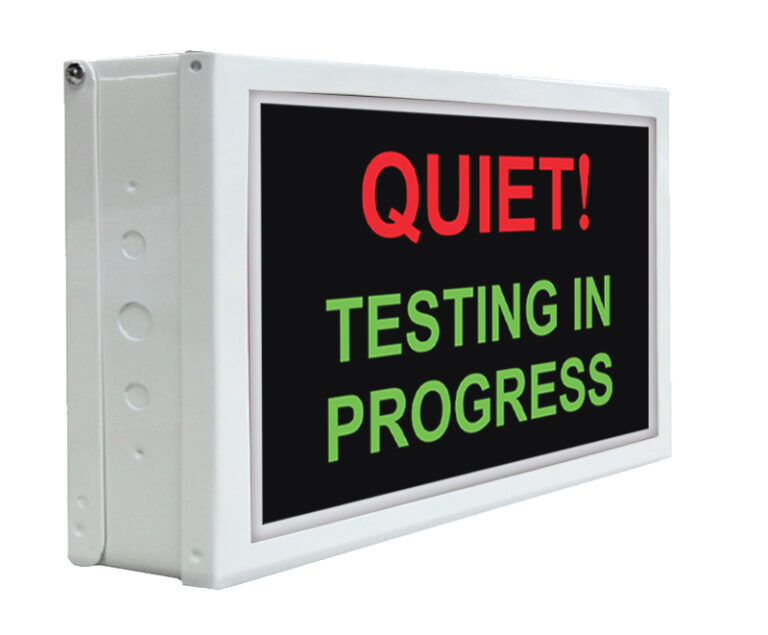 Quiet! Testing in Progress Led Sign | Phillips Safety