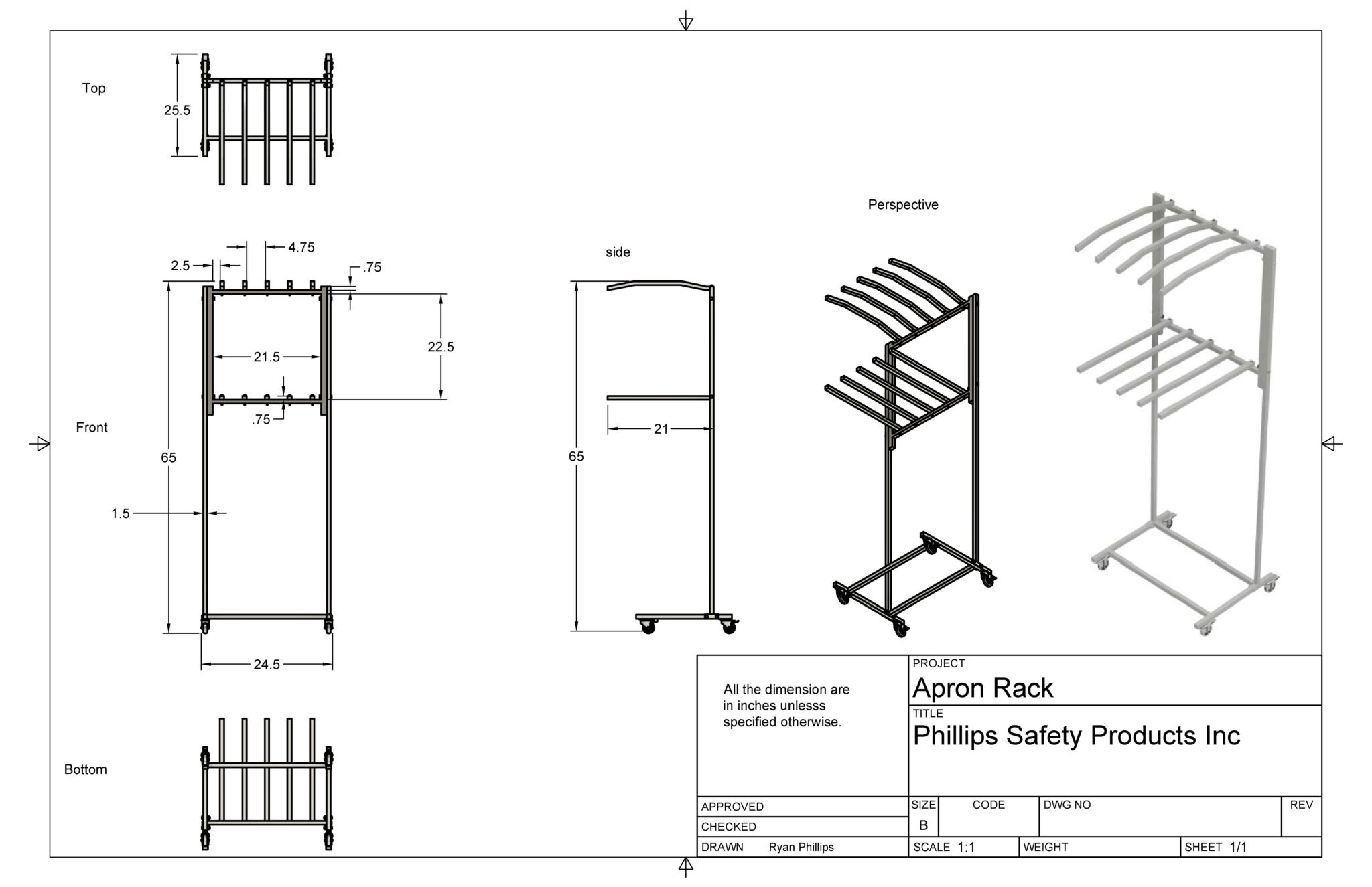 Vest and Skirt Mobile Rack | Phillips Safety